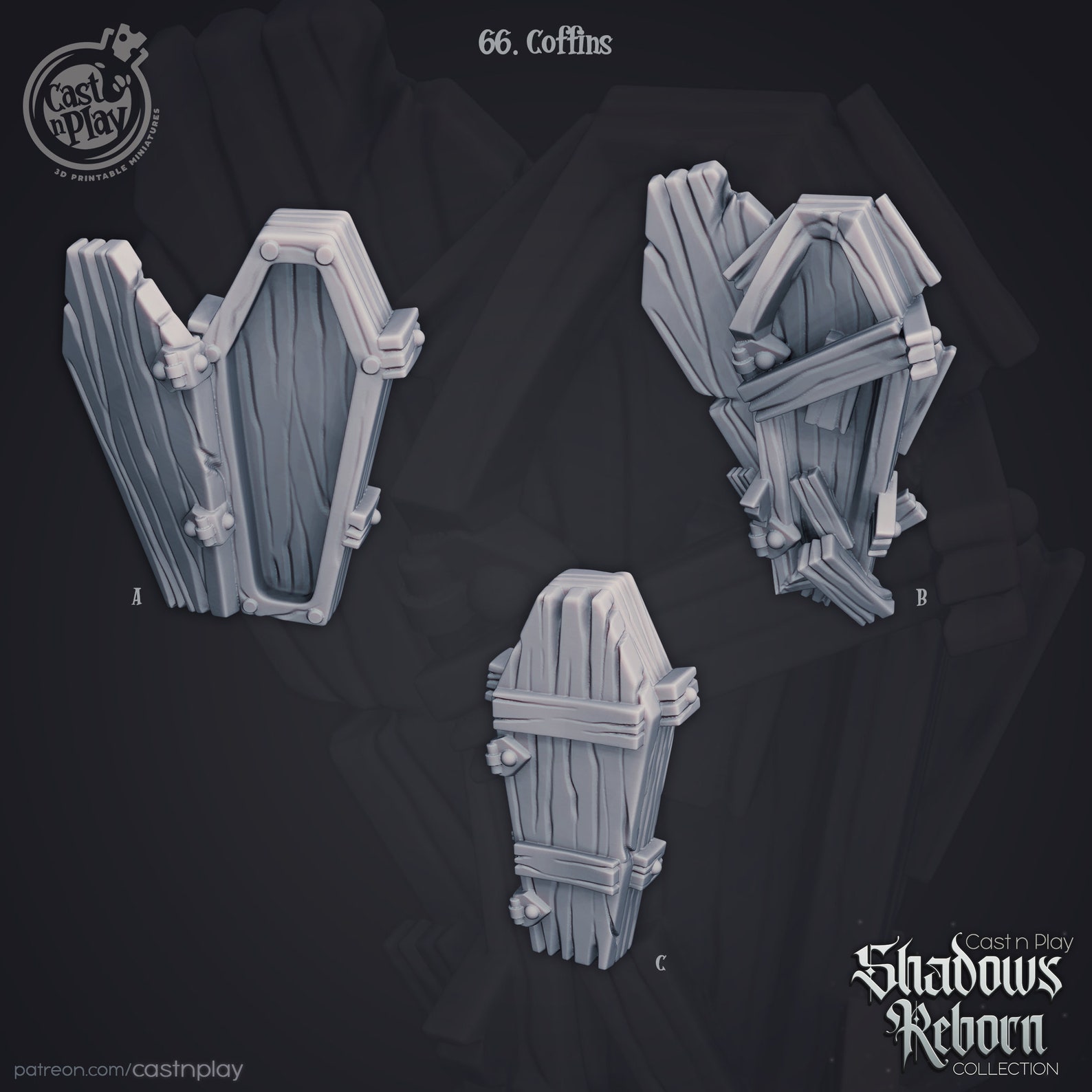 Coffin Cast N Play Printed Terrain Dungeons & Dragons - Etsy