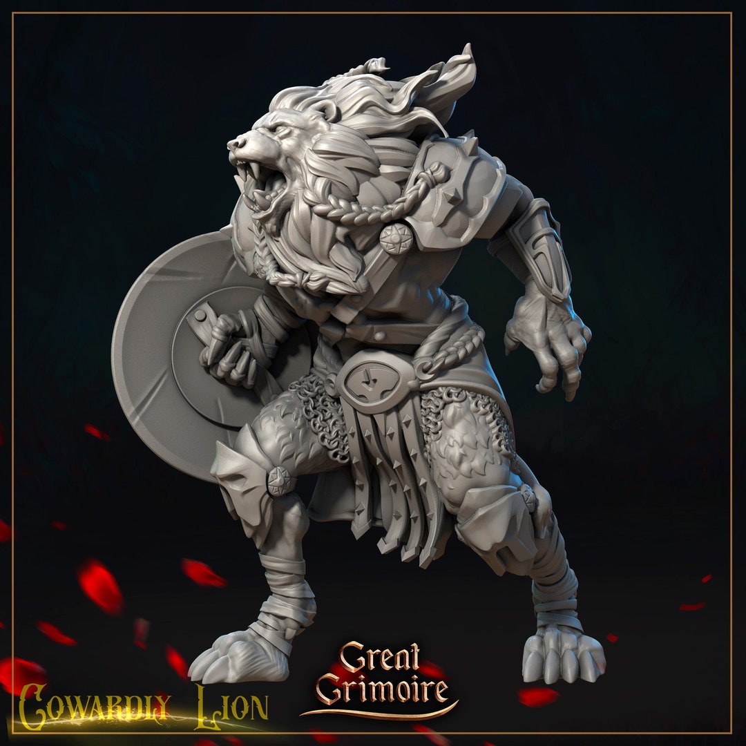 Cowardly Lion - Great Grimoire Printed Miniature | Dungeons & Dragons ...