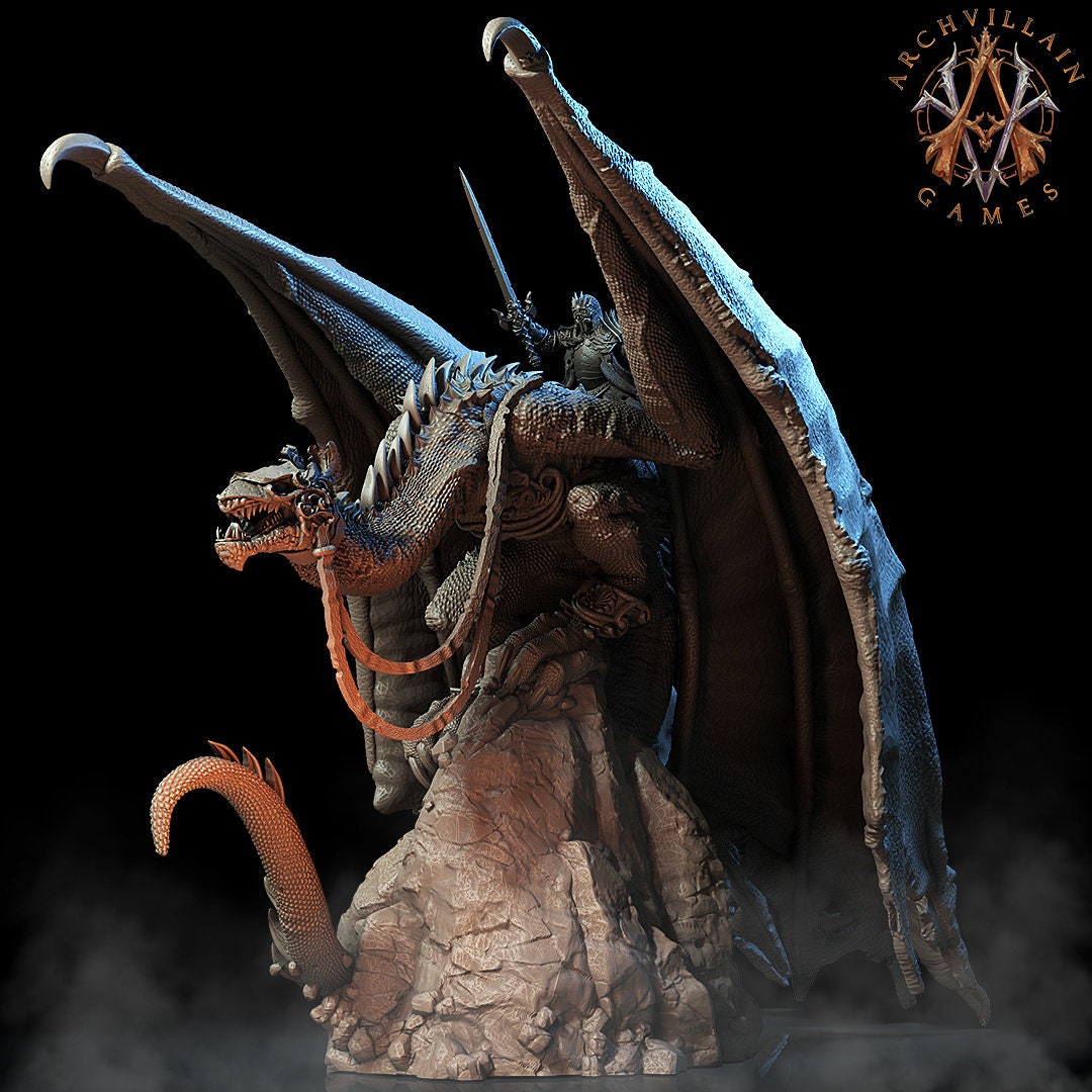 Captain's Steed, Dragon Mount - Archvillain Games Printed Miniature ...