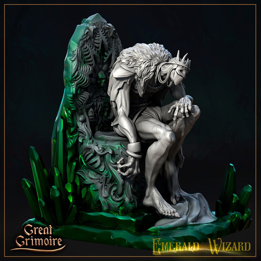 The Emerald Wizard Great Grimoire Printed Miniature Dungeons & Dragons Pathfinder Tabletop - Etsy