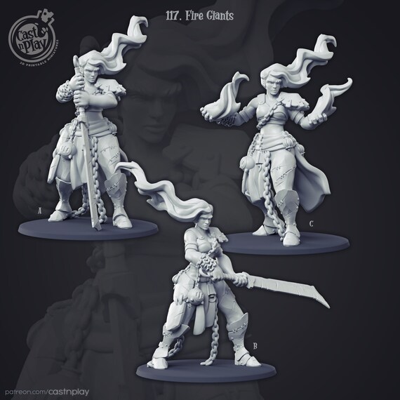 Miniature Toys Cast N Play Warhammer D&D RPG Fire Elemental Fire ...
