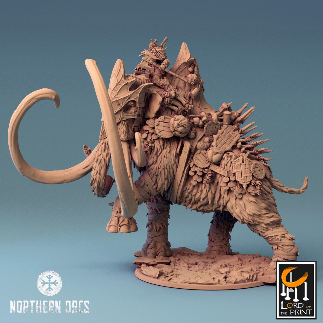 Frost Mantus, Mounted Mammoth Lord of the Print Miniature Dungeons ...