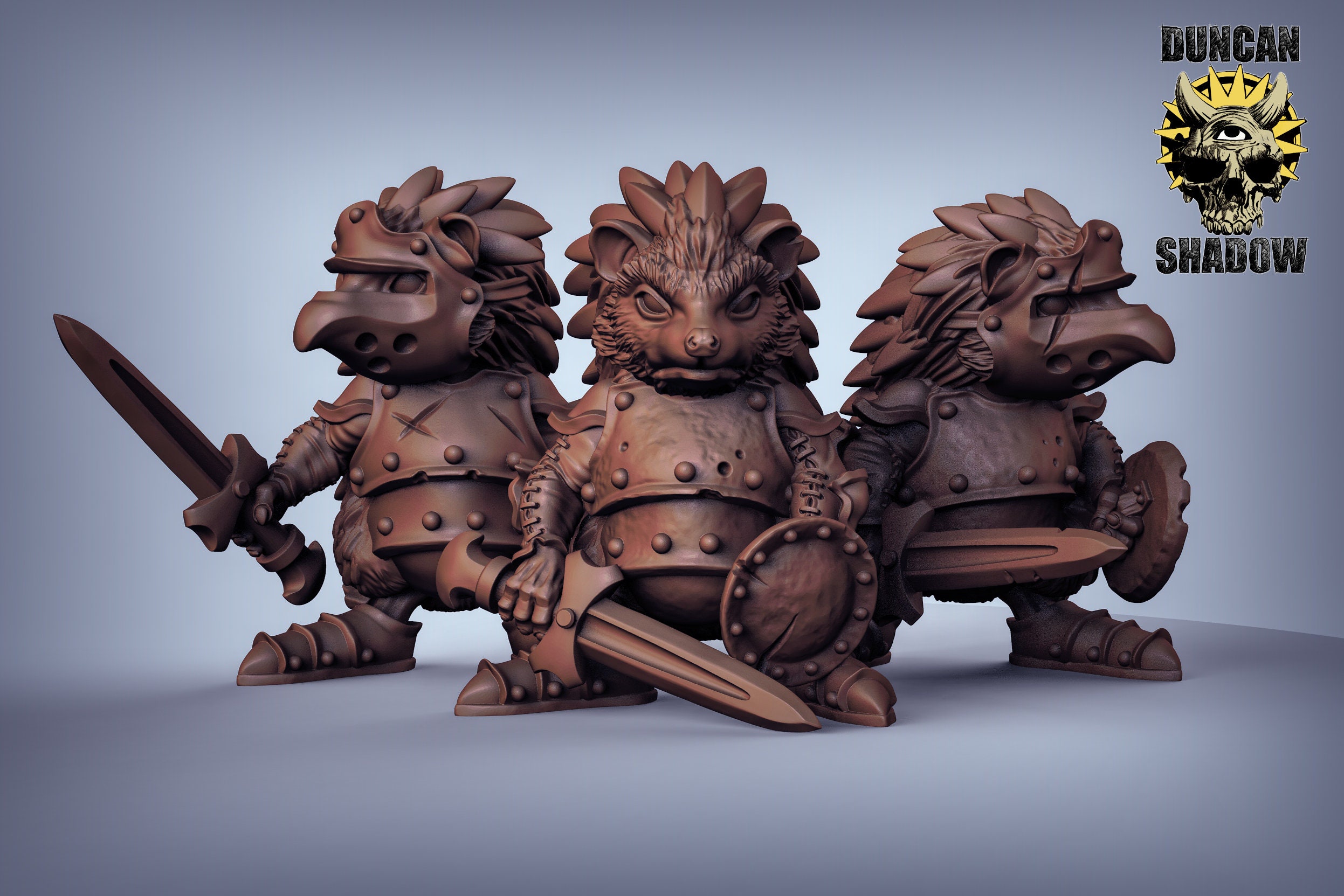 Hedgehog Warrior With Sword Duncan Shadow Printed Miniature - Etsy UK