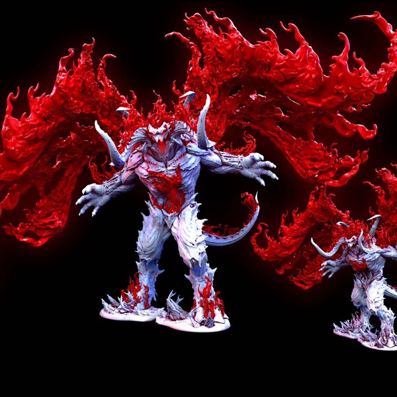 Valarauka Fire Demon Mini Monster Mayhem Printed Miniature | Etsy