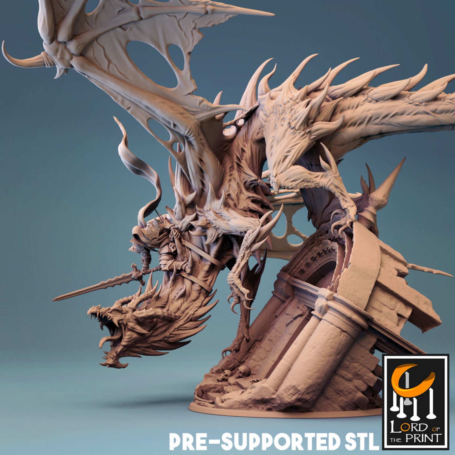 Cursed Dragon Lord of the Print Miniature Dungeons & - Etsy