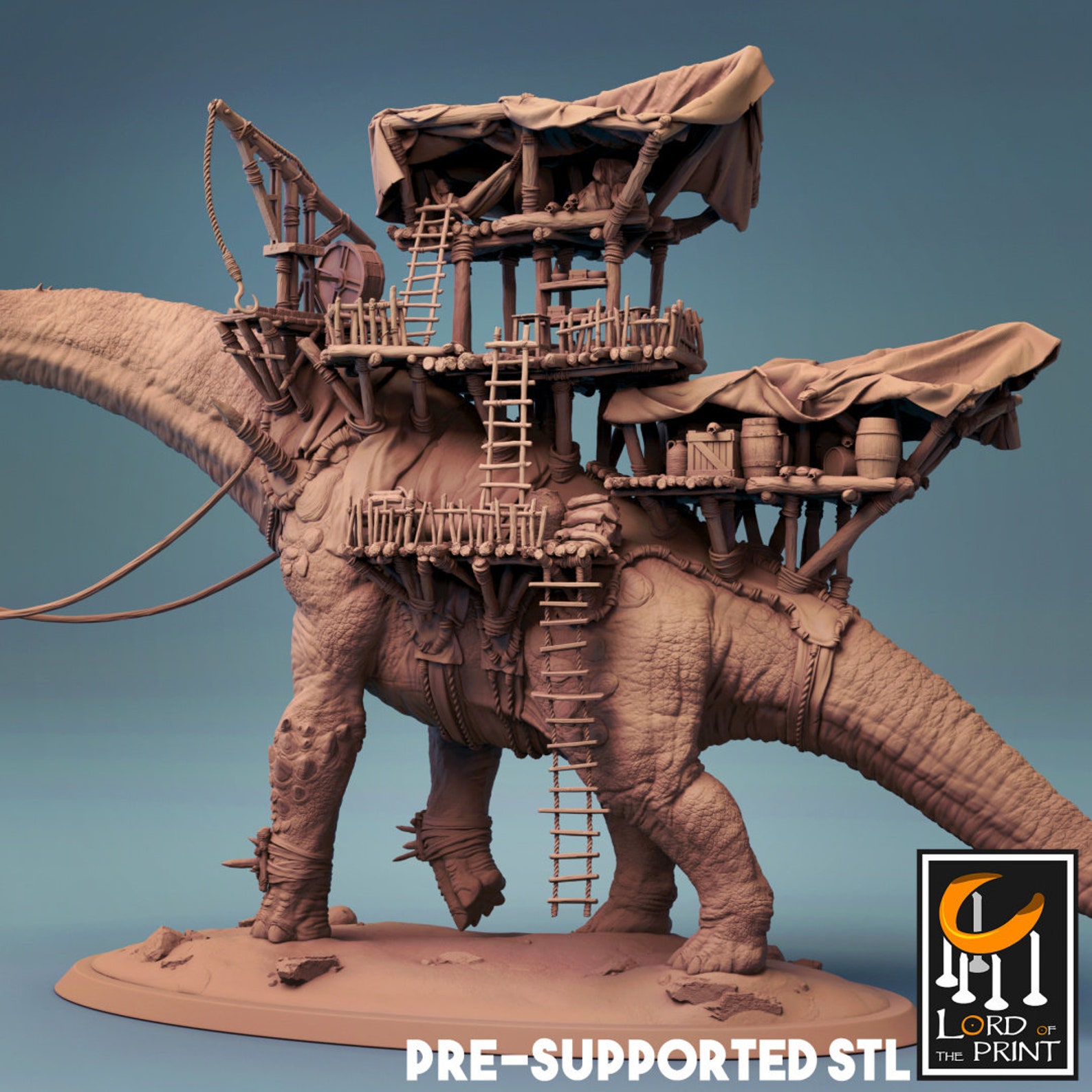 Massive Brachiosaurus Caravan Painted Model Lord of the - Etsy