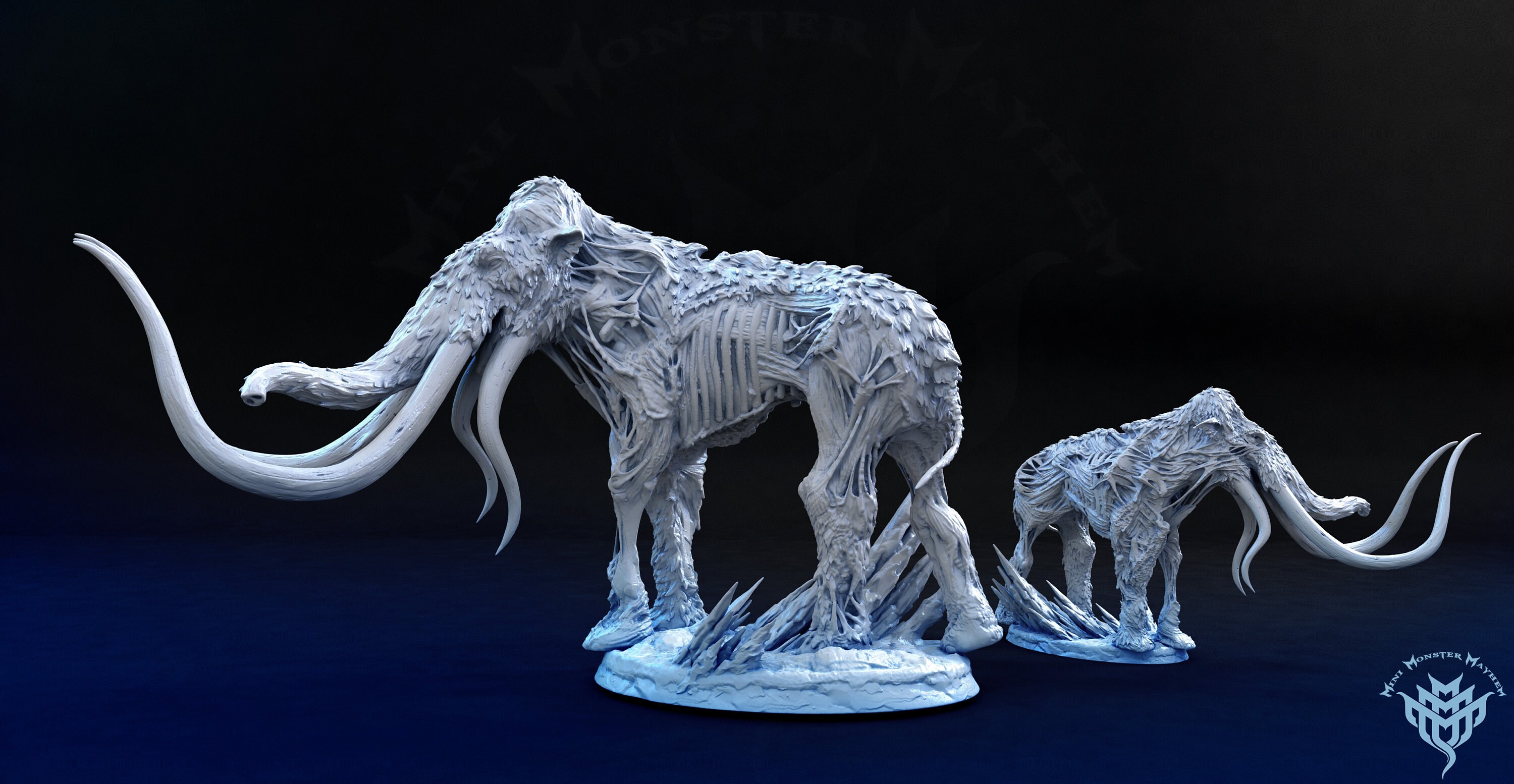 Undead Mammoth and Frost Giant Mini Monster Mayhem Printed - Etsy