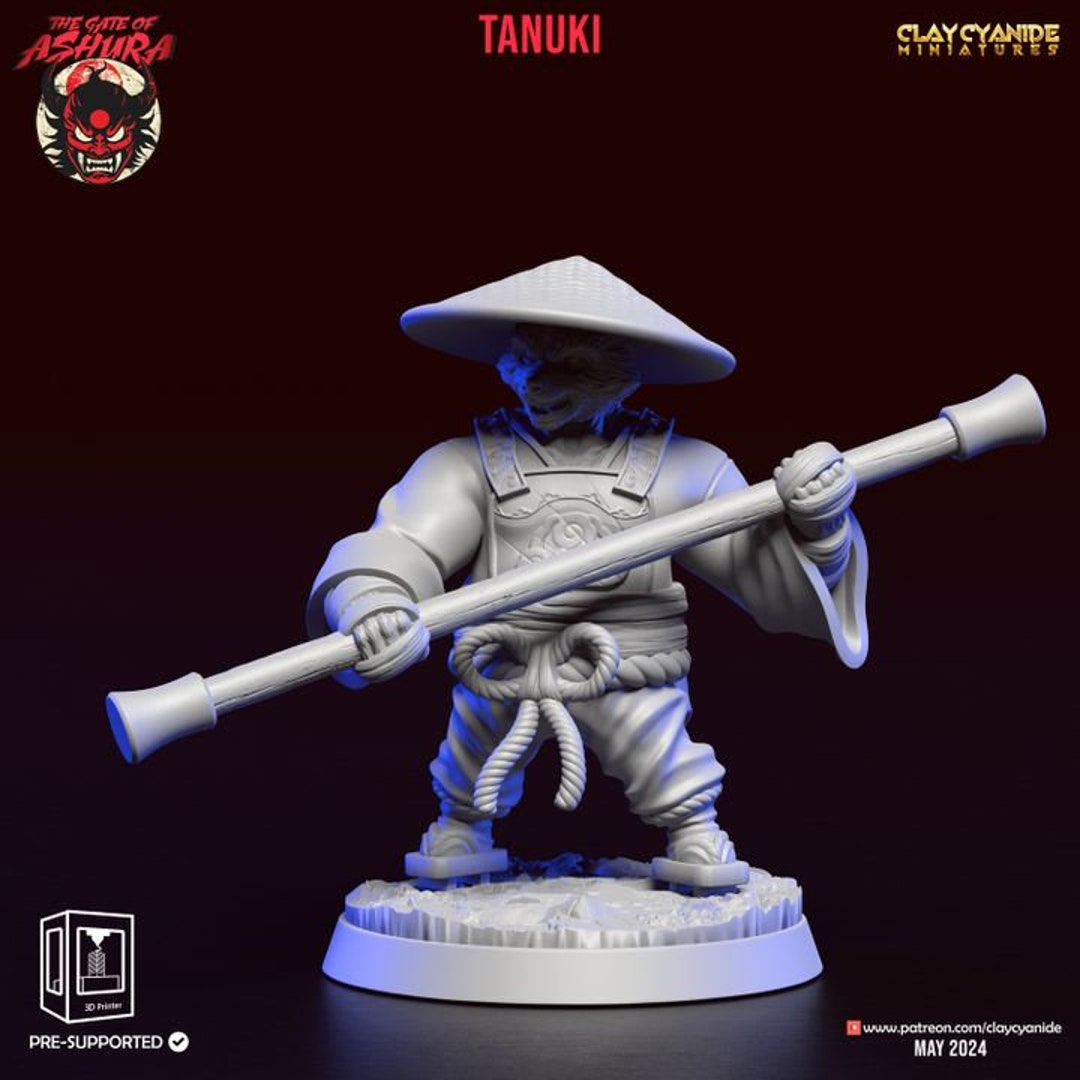 Tanuki Clay Cyanide Printed Miniature Dungeons & Dragons Pathfinder ...