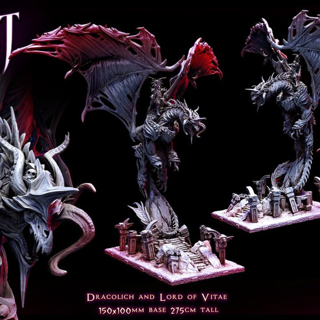 Dracolich Mini Monster Mayhem Printed Miniature Dungeons & Dragons ...