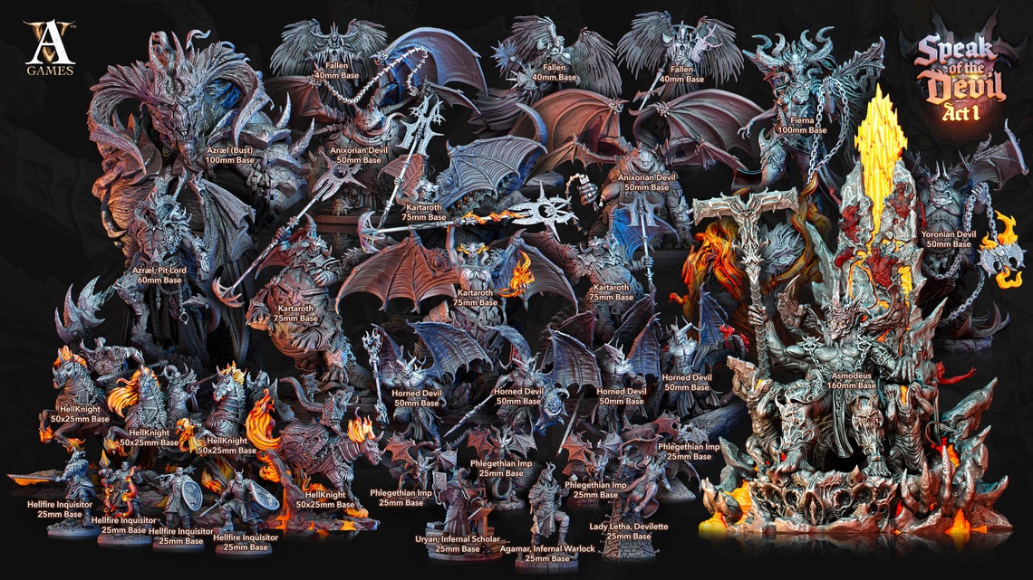 Agamar Infernal Warlock Archvillain Games Printed Miniature | Etsy