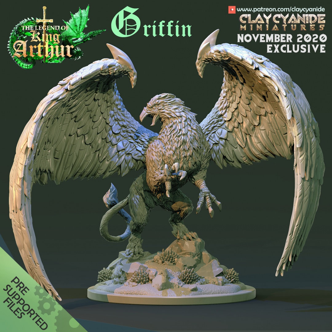 Griffin Clay Cyanide Printed Miniature Dungeons & Dragons Pathfinder ...