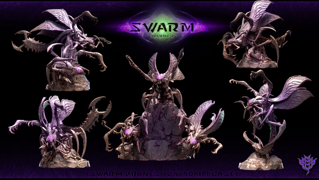 Swarm Drones Bundle 5 Mini Monster Mayhem Printed Miniatures Dungeons ...