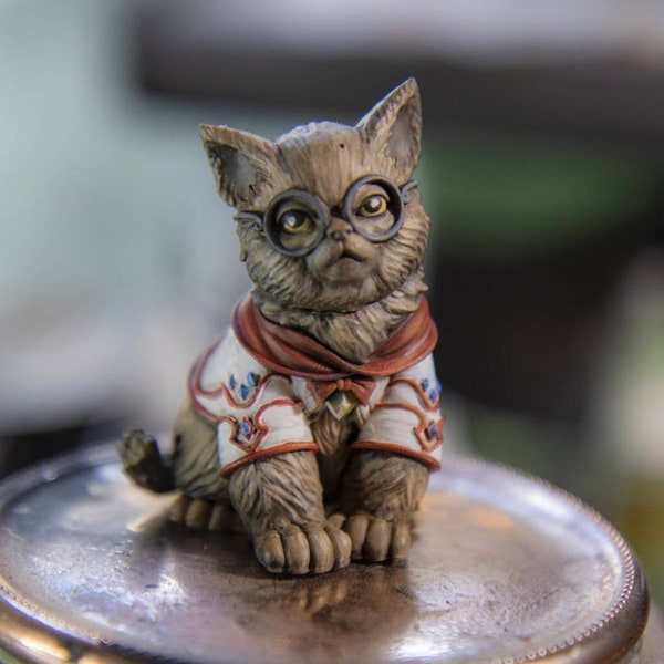 Cat Miniature With Glasses - Etsy UK