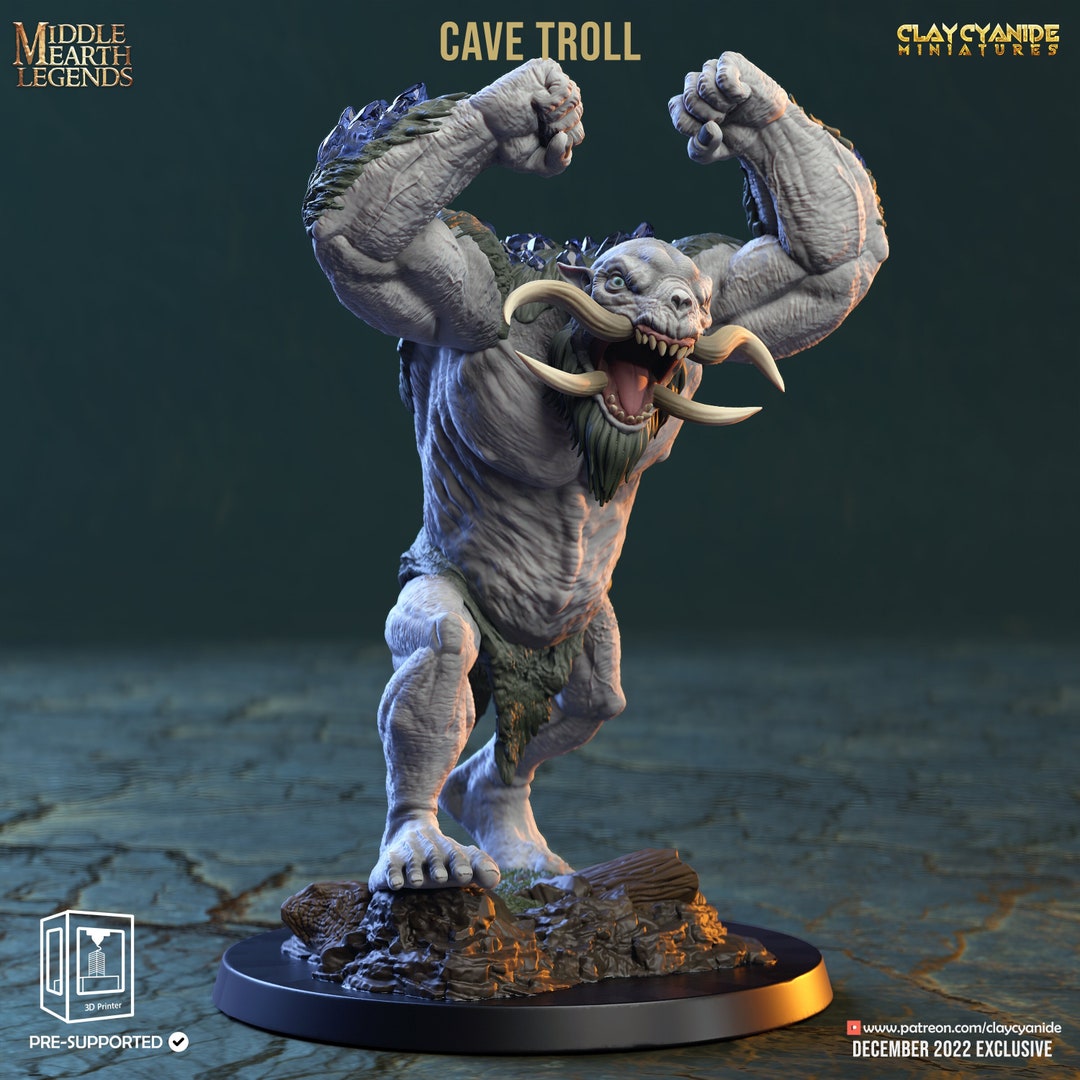 Cave Troll Painted Models Clay Cyanide Printed Miniature Dungeons ...