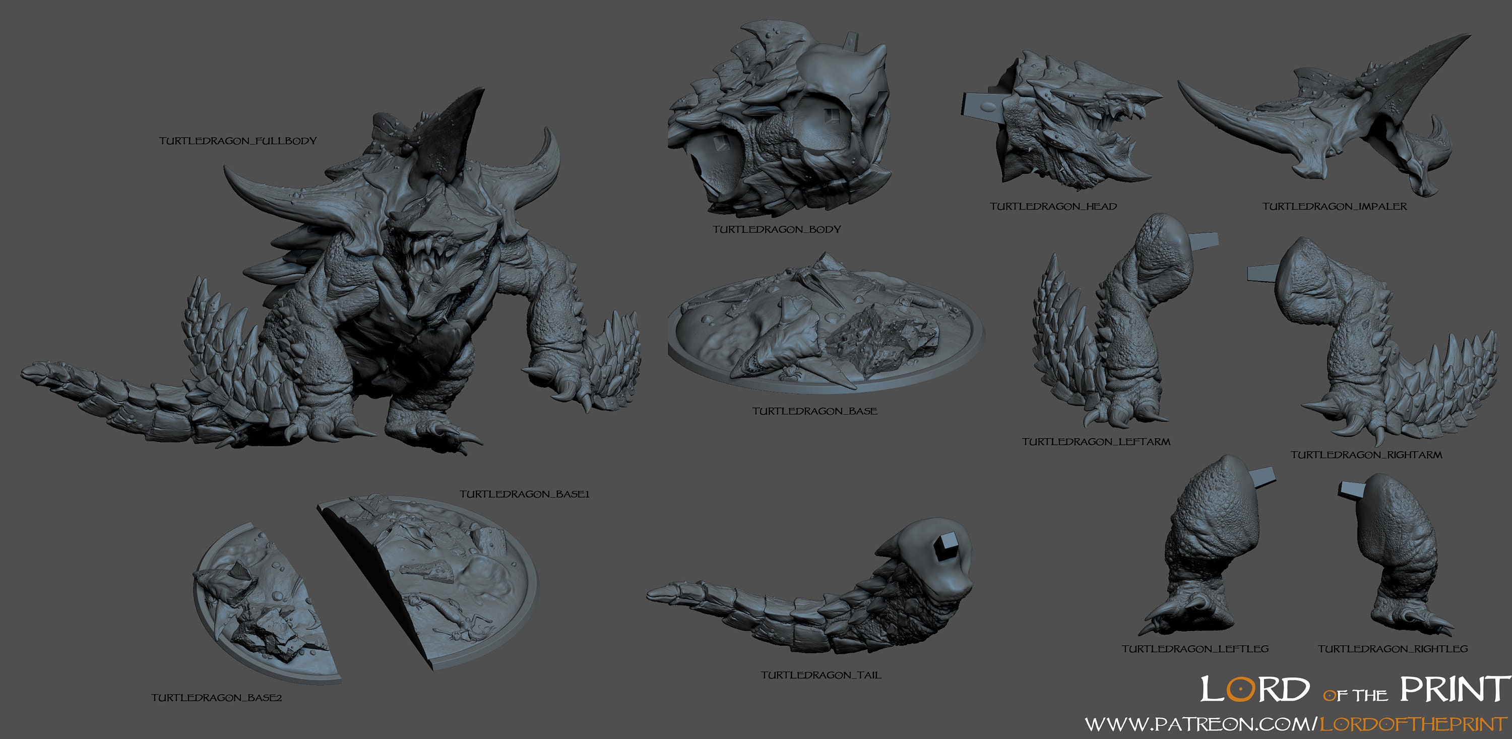 Giant Dragon Turtle Lord of the Print Miniature Dungeons & - Etsy