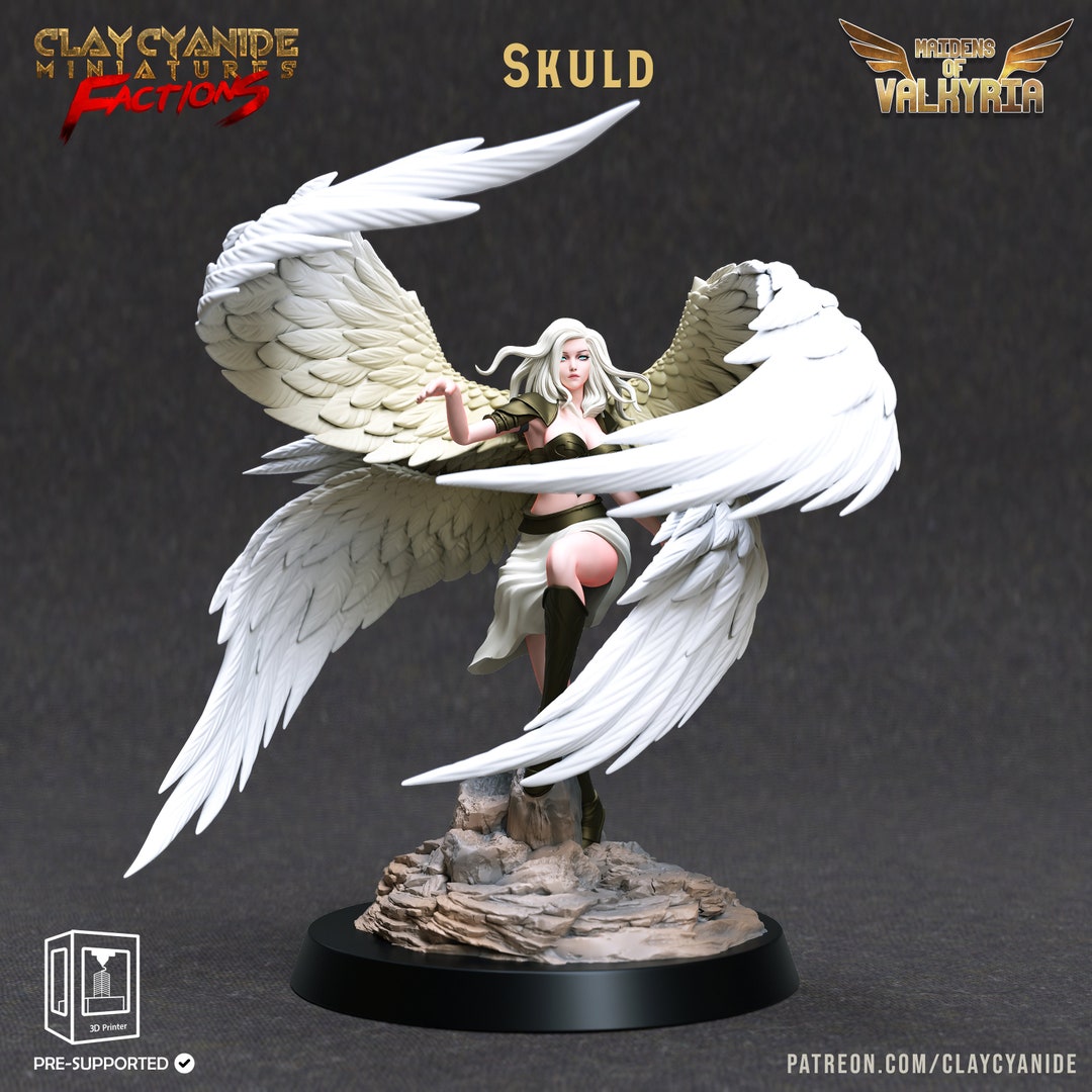 Skuld, Valkyrie Clay Cyanide Printed Miniature Dungeons & Dragons Pathfinder Tabletop - Etsy