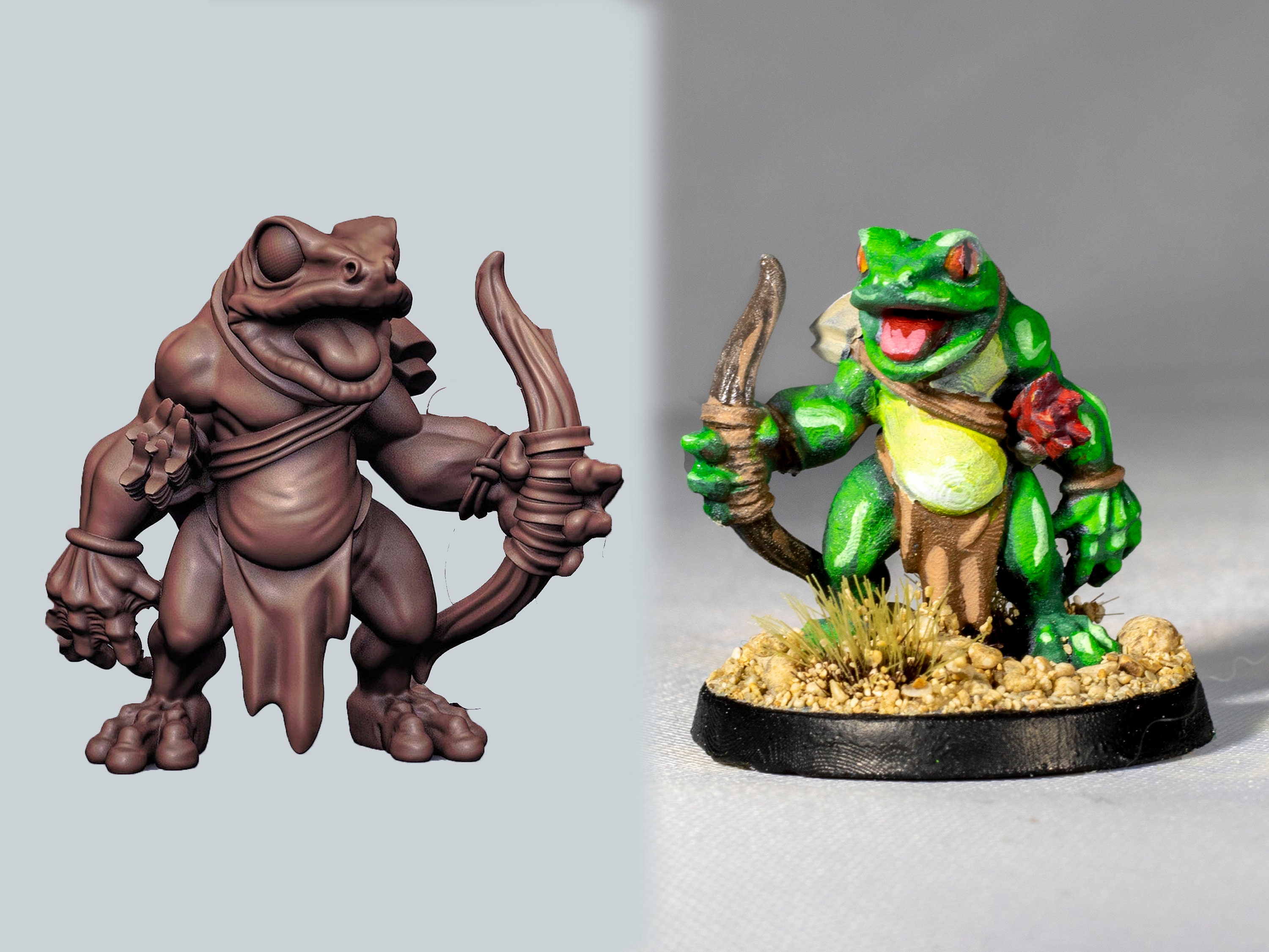 Boggard Frog Ranger With Bow Duncan Shadow Printed Miniature - Etsy