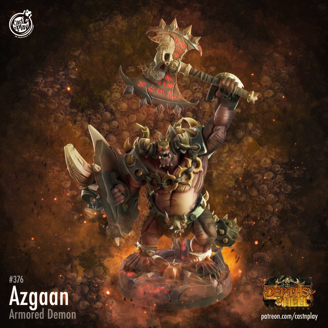 Azgaan, Demon Cast N Play Printed Miniature Dungeons & Dragons ...