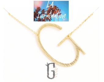 Brass Letter G Vintage Button Charm Necklace Initial G Mixed - Etsy