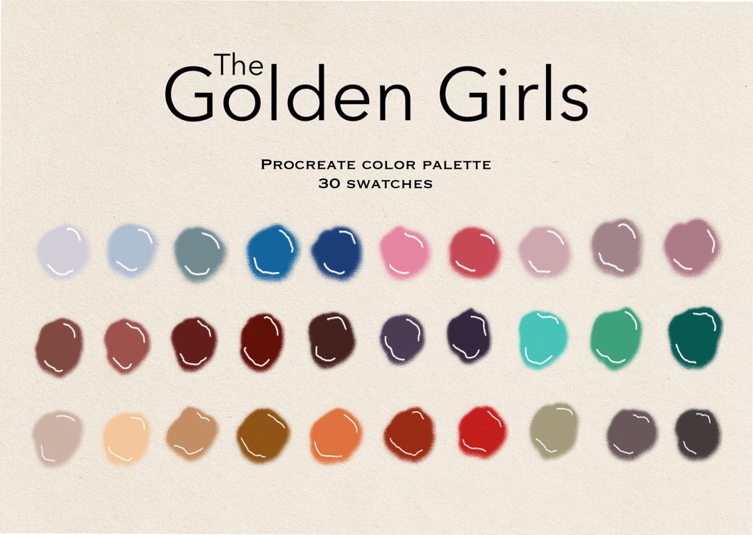The Golden Girls Procreate Color Palette/color Swatches/instant ...