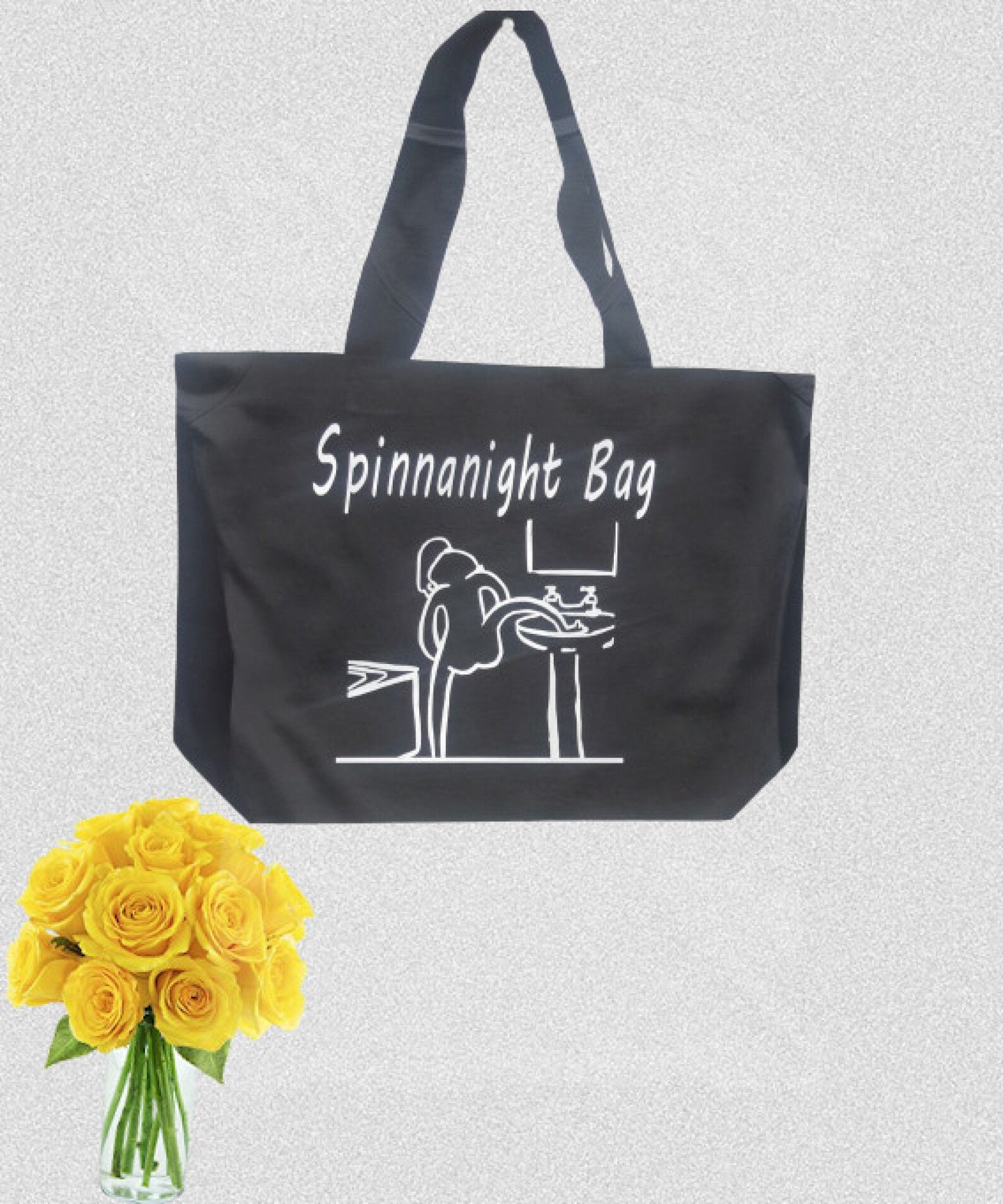 Spinnanight Tote Bag: Funny Graphic Design, Weekend Getaway Bag - Etsy