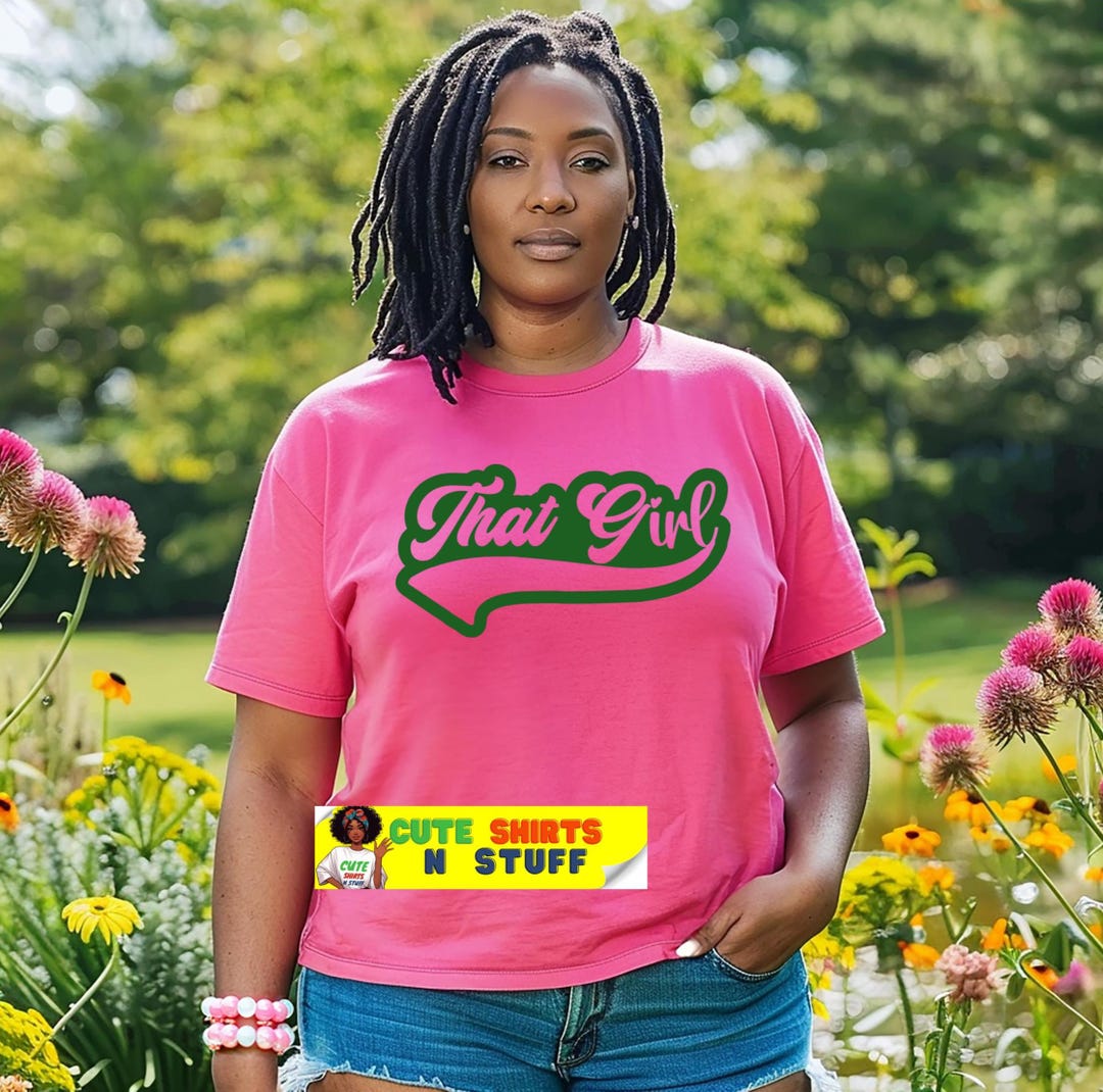 That Girl Ladies Tee, Pink and Green, Summer Fashion, Pretty Girl ...