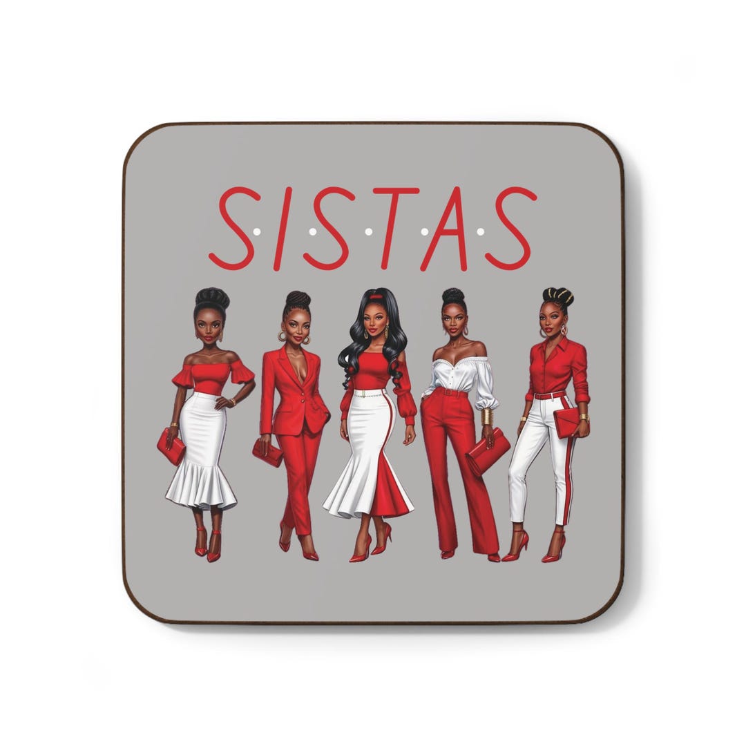 Sistas Hardboard Coaster, Colorful Decor, Black Girl Magic, Gift for ...