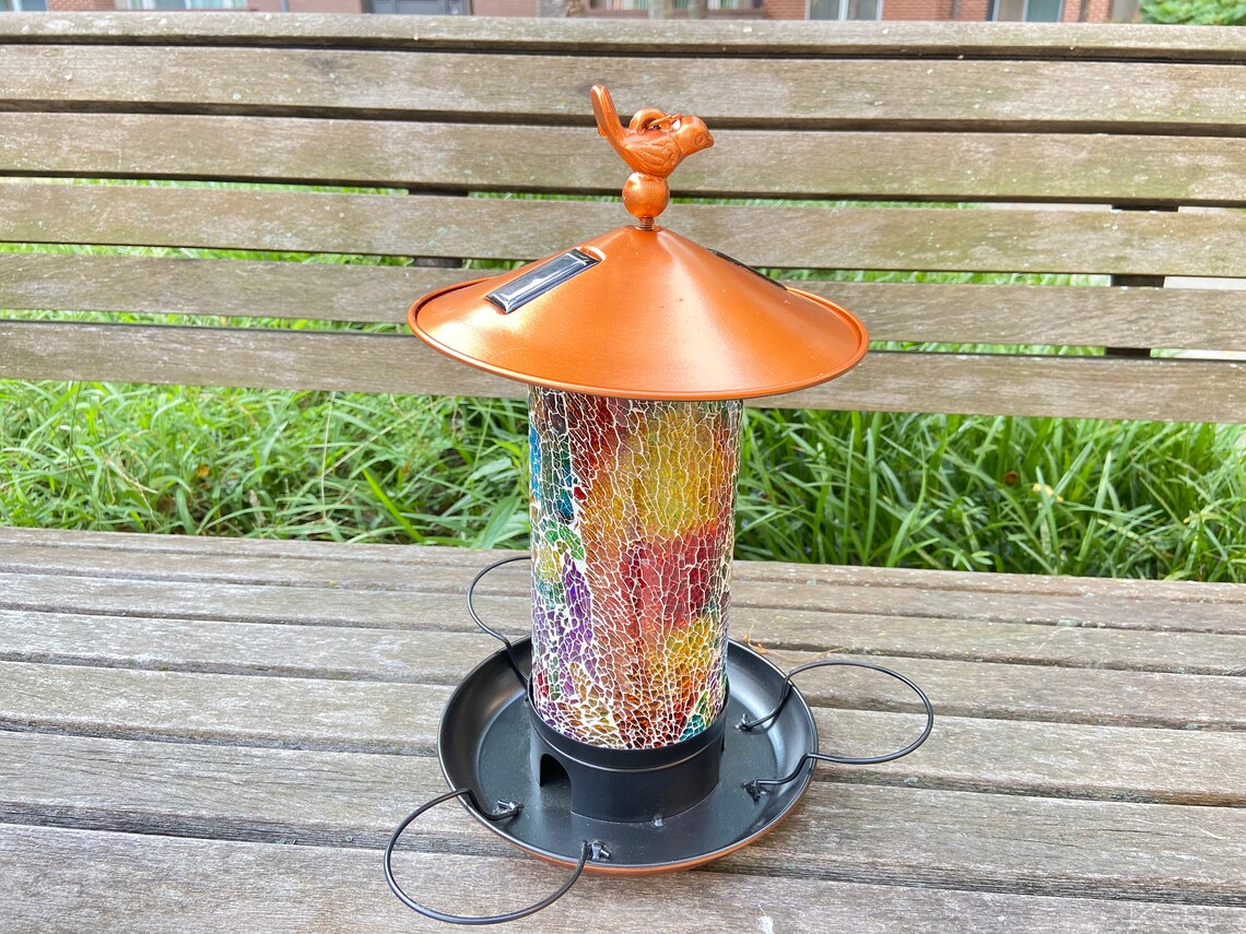 Solar Bird Feeder for Outside Garden Lantern Light Bird-House | Etsy