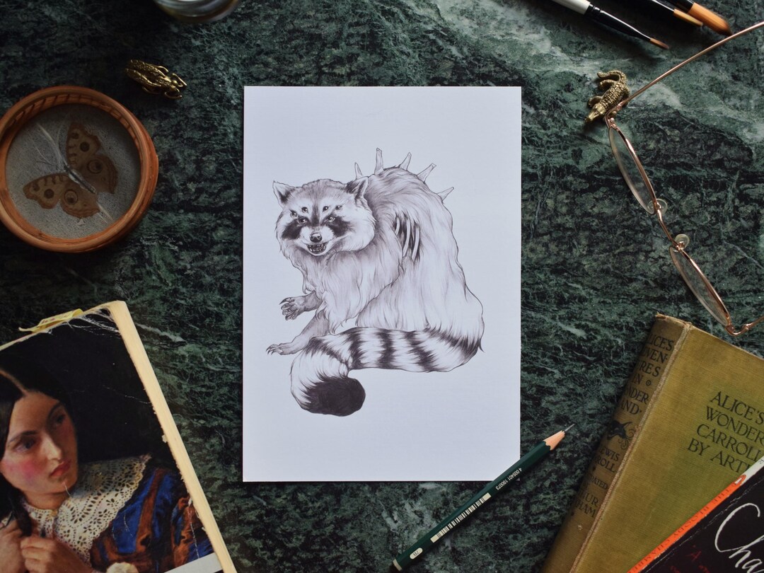 Mutant Raccoon Wildlife Art Print A4 or A5 - Etsy