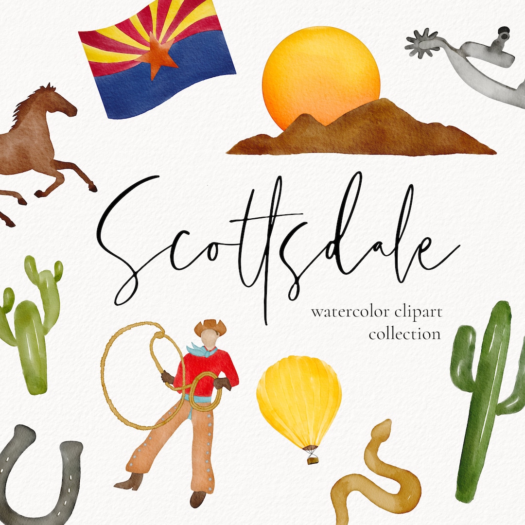 Scottsdale Arizona Watercolor Clipart, Scottsdale Clipart, Arizona ...