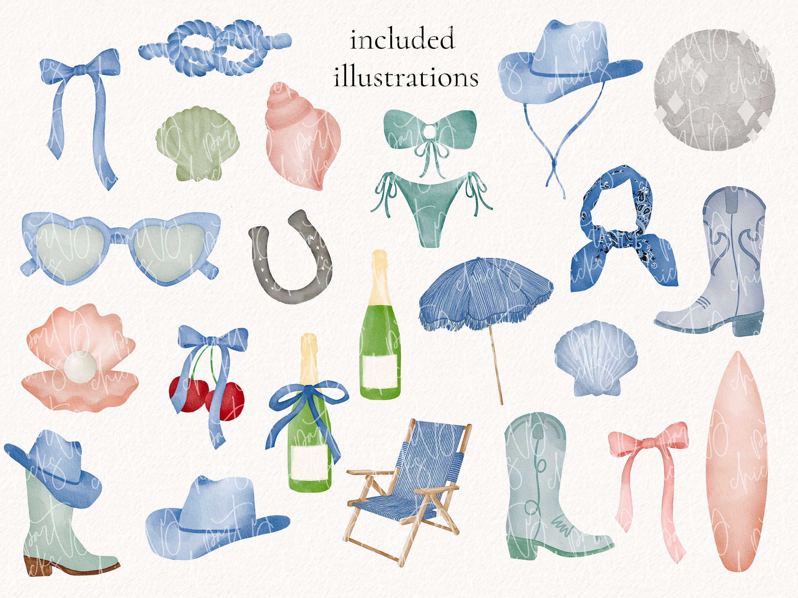 Coastal Cowgirl Watercolor Clipart, Coastal Cowboy Illustrations ...