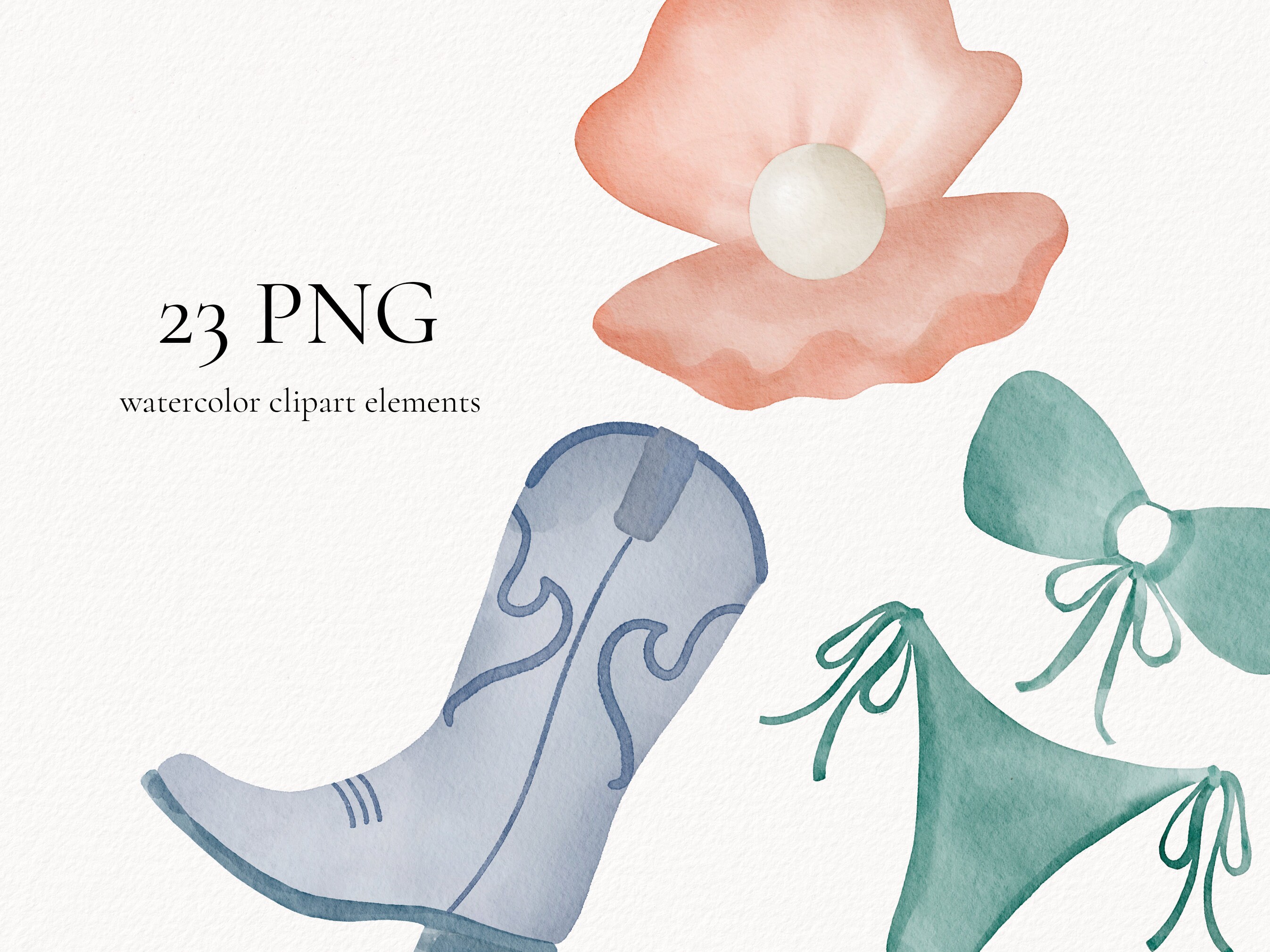 Coastal Cowgirl Watercolor Clipart, Coastal Cowboy Illustrations ...
