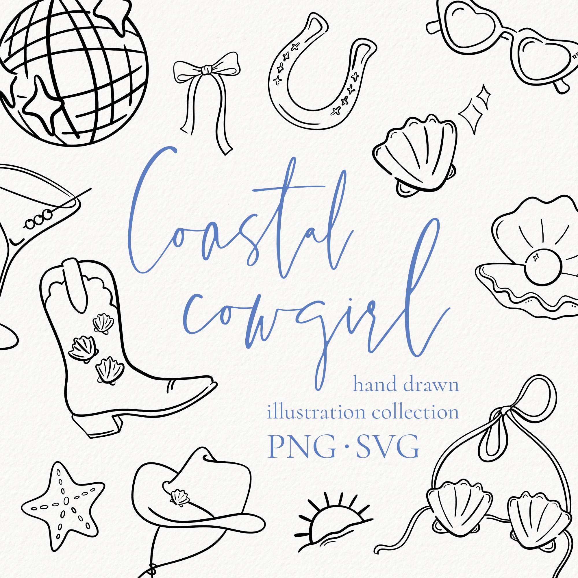 Coastal Cowgirl Bachelorette Clipart SVG, Last Toast on the Coast ...