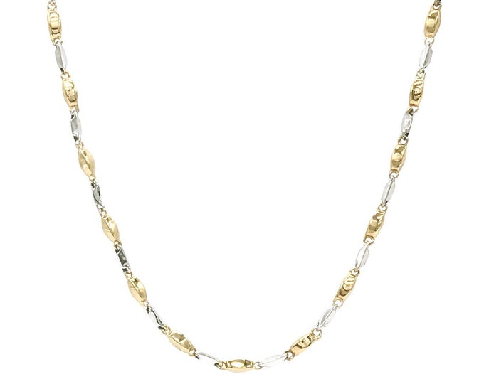 18K Two-tone Gold Necklace for Men • Modern Chain for Men • Women’s ...
