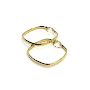 18K Yellow Gold Earrings italian Earrings Real 18K Gold Hoop Earrings ...