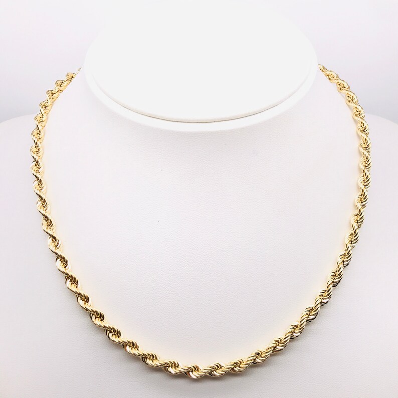 18K Gold 5MM Rope Chain Necklace for Men and Women Braided - Etsy