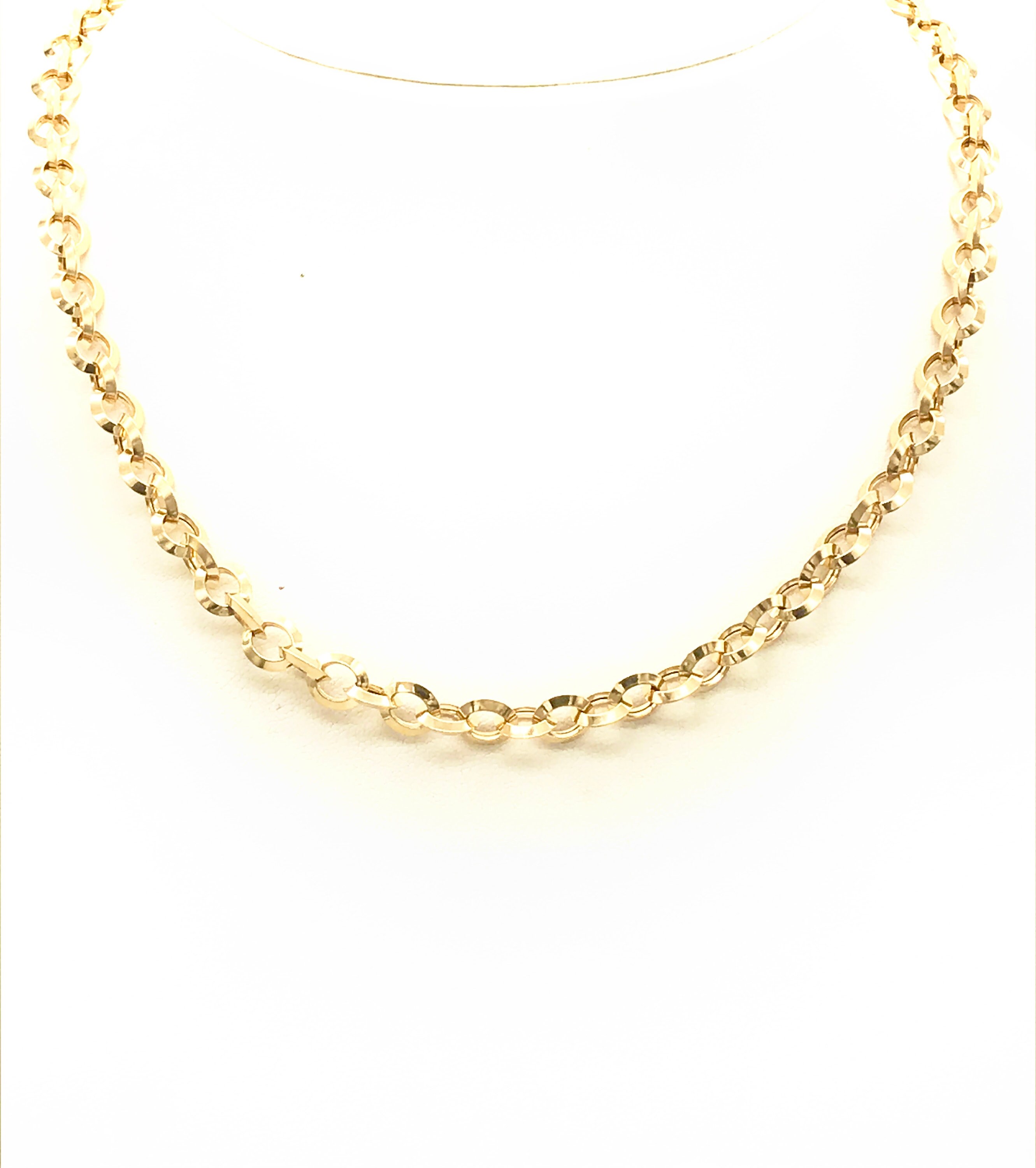 18K Yellow Gold Rolo Chain for Men and Women Italian Design - Etsy