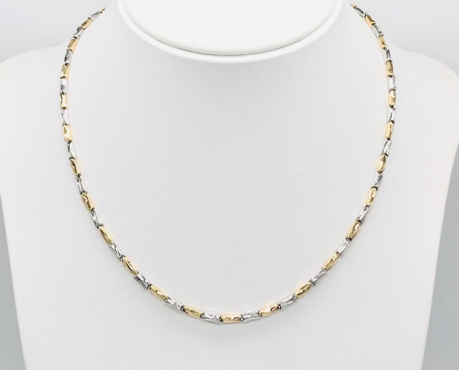 18K Two-tone Gold Necklace for Men Modern Chain for Men - Etsy