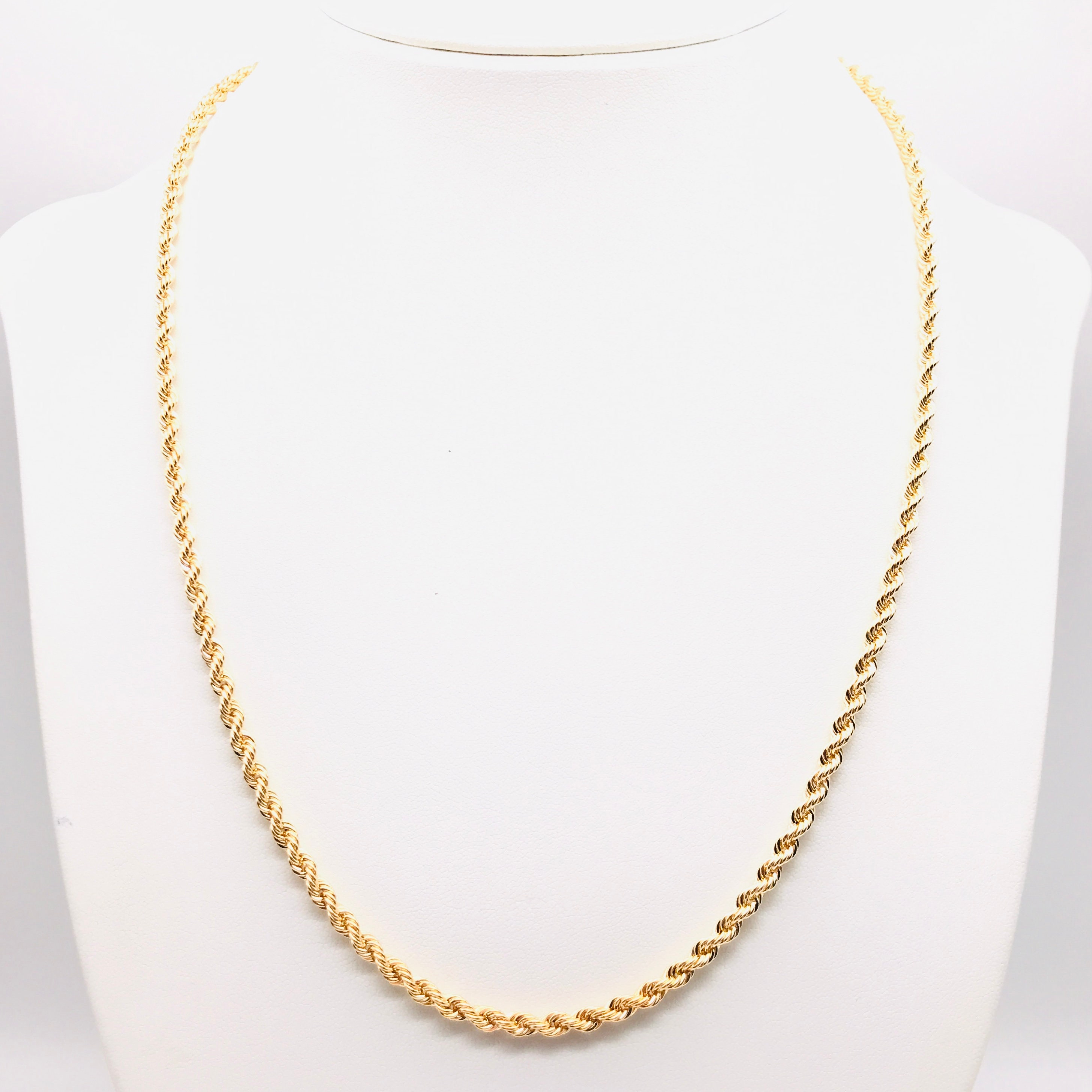 18K Gold 4MM Rope Chain Necklace for Men and Women Braided - Etsy