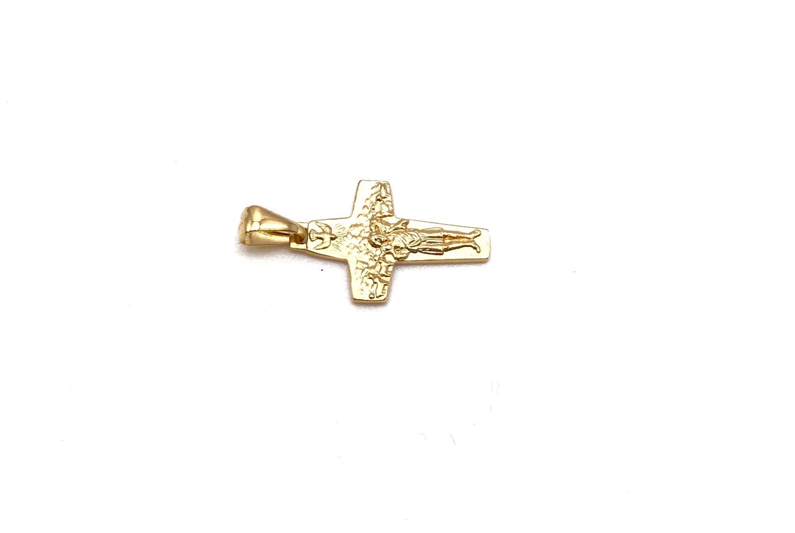 18K Solid Gold Crucifix Pendant for Necklace and Chain - Etsy