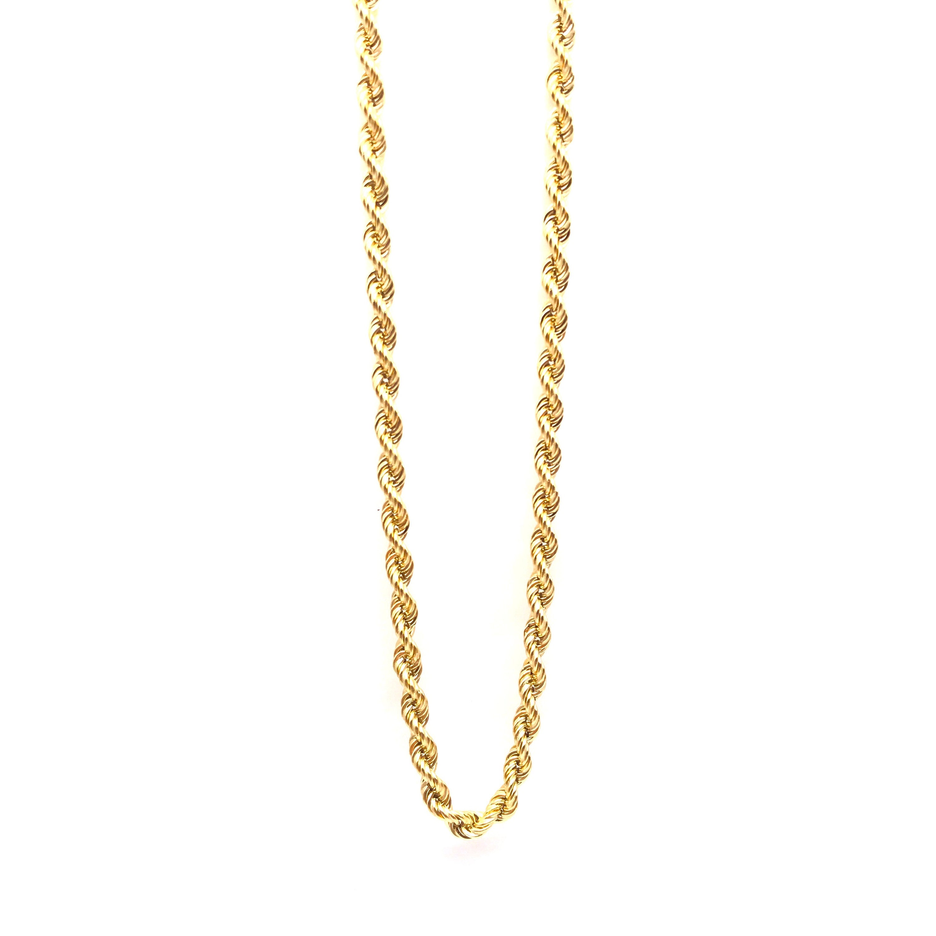 18K Gold 5MM Rope Chain Necklace for Men and Women Braided - Etsy