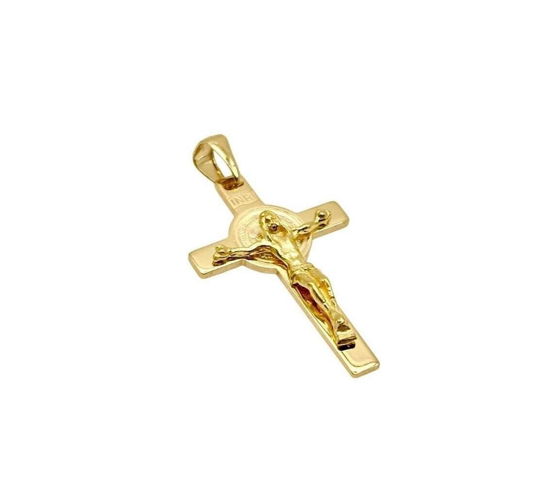 18K Yellow Gold Cross • Solid Gold Cross for Necklace and Chain ...