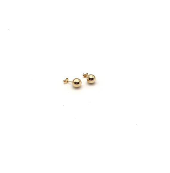 Simple Yellow Gold Studs 18k Gold Italian Gold Ball - Etsy