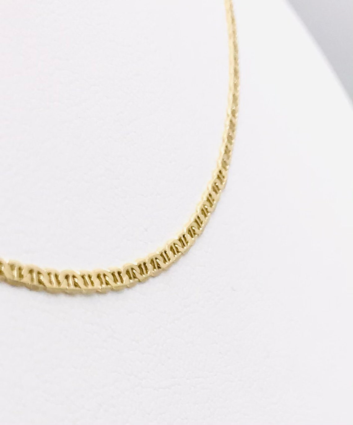 18K Yellow Gold Chain Necklace for Men Perfect Gift for Him | Etsy