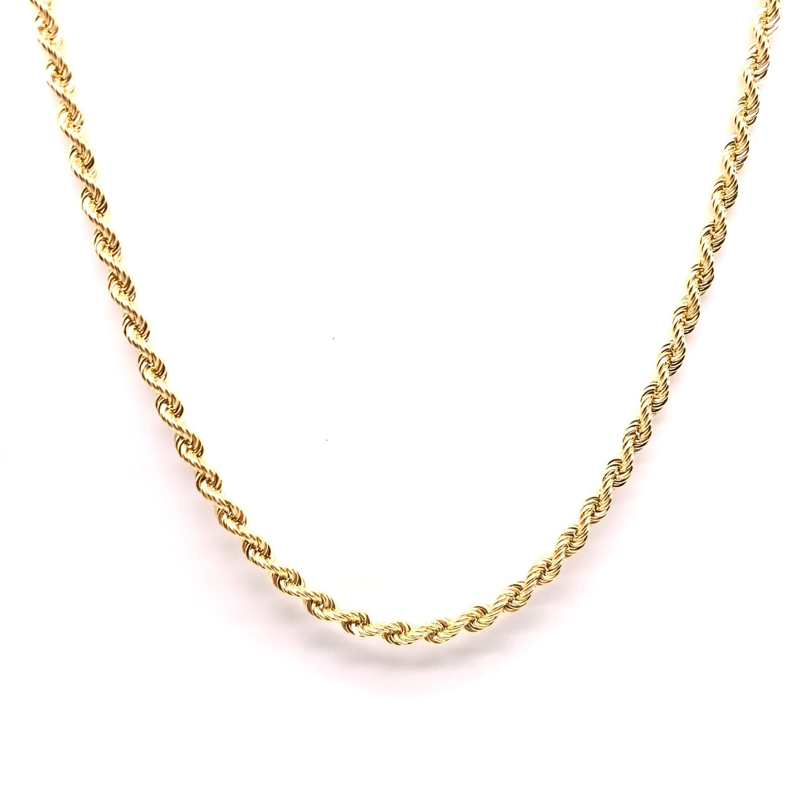 18K Gold 5MM Rope Chain Necklace for Men and Women Braided - Etsy