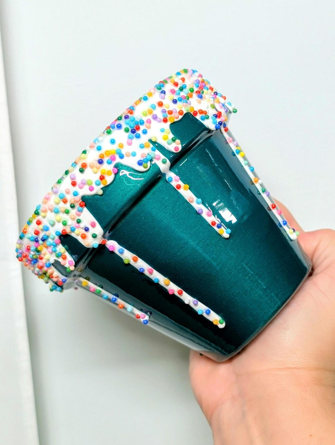 Dark Green Planter, Sprinkle Planter, Ice Cream Planter, Sprinkle Plant ...
