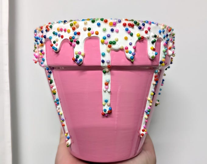 Sprinkle Planter, Ice Cream Pot,cake Planter, Rainbow Sprinkle Pot, Ice ...