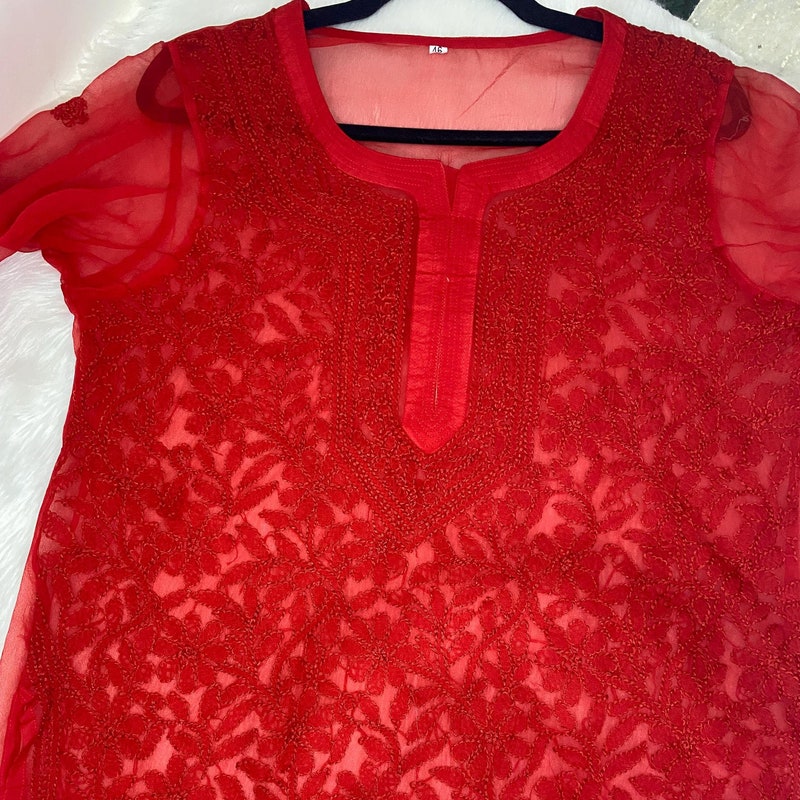Red Kurta Womens - Etsy UK