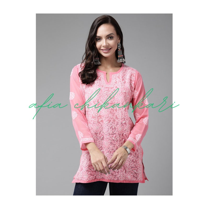 Pink Kurtis With Jeans - Etsy