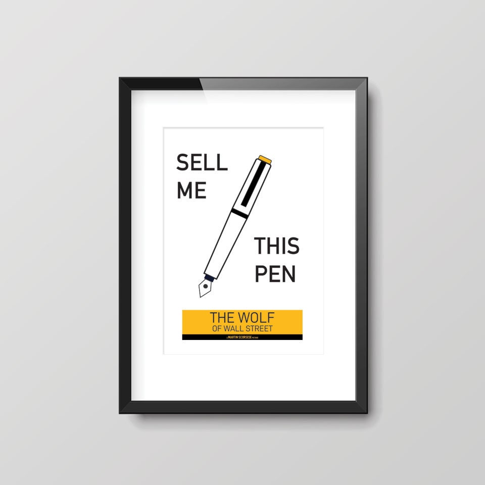 Sell Me This Pen Wolf of Wall Street Movie Quote A4 A3 - Etsy